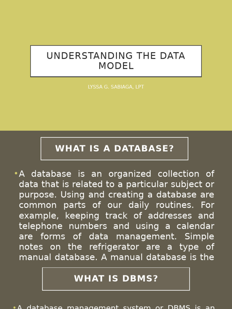 Understanding the Data Model | PDF | Databases | Database Transaction