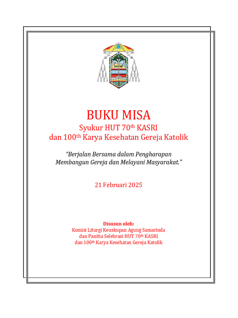 Buku Misa Syukur HUT KASRI Di Paroki-Paroki | PDF