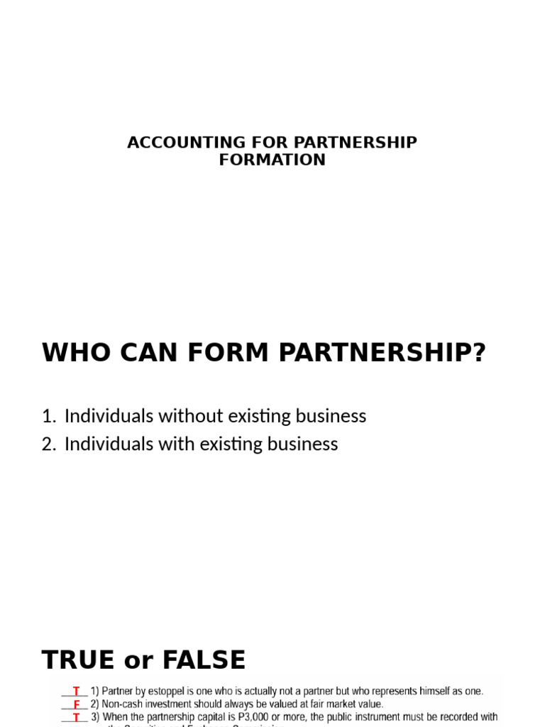 Accounting For Partnership Formation | PDF