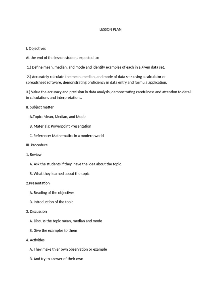 Lesson Plan | PDF