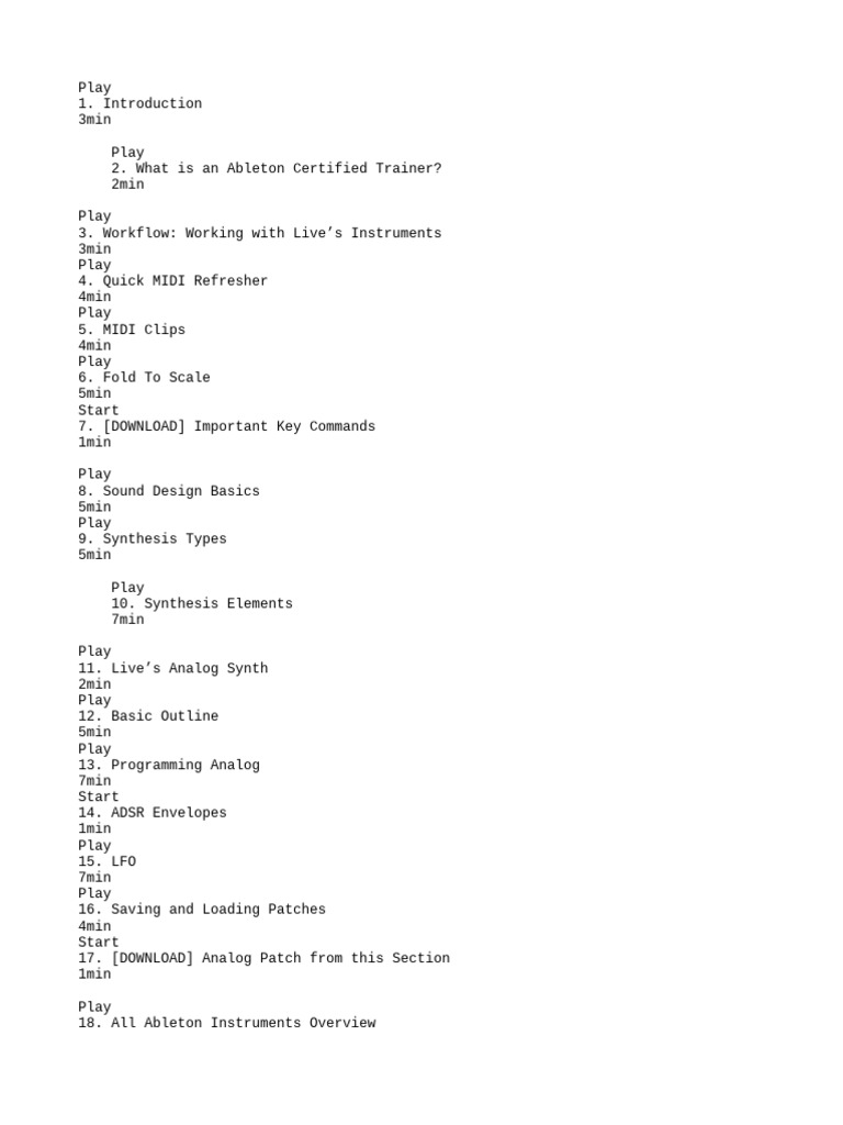 Ableton Live: Comprehensive Training Guide | PDF | Synthesizer | Electronics
