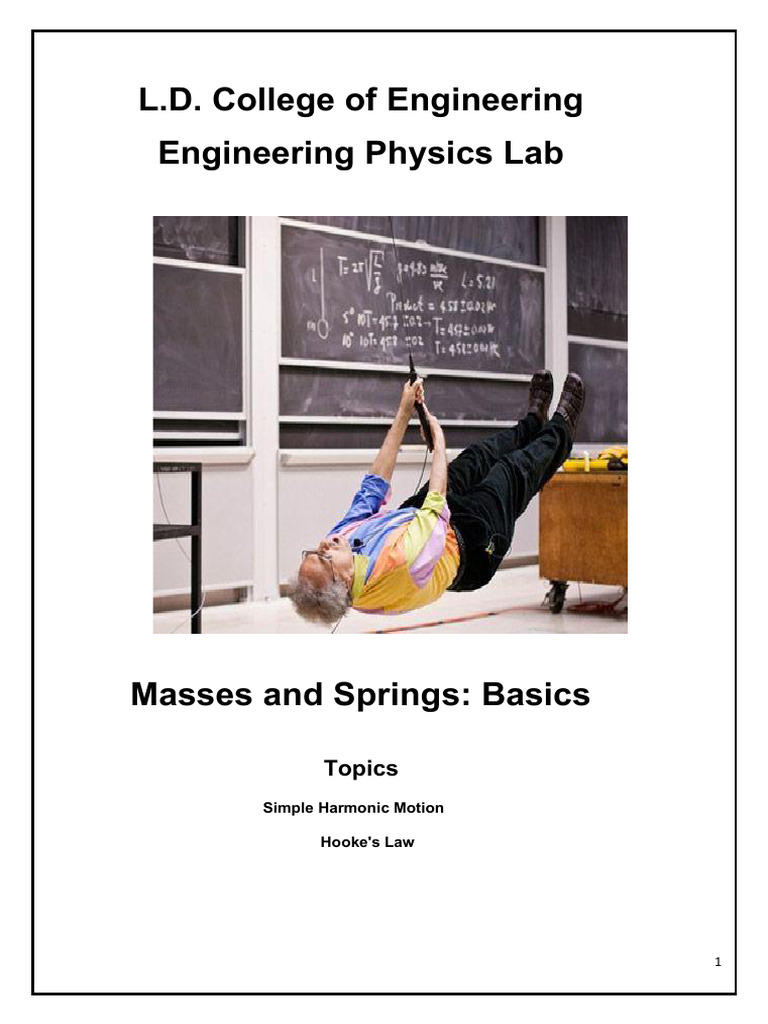 Mass and Spring Experiment | PDF | Force | Mass
