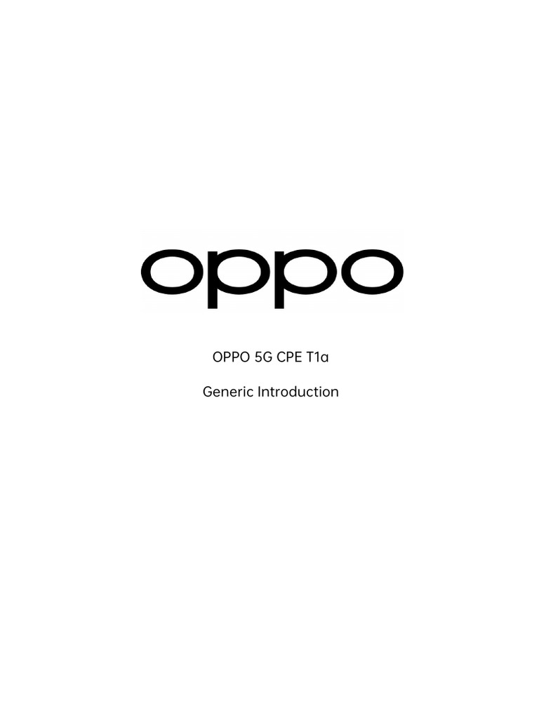 OPPO 5G CPE T1a Generic Introduction | PDF | Ip Address | Wi Fi
