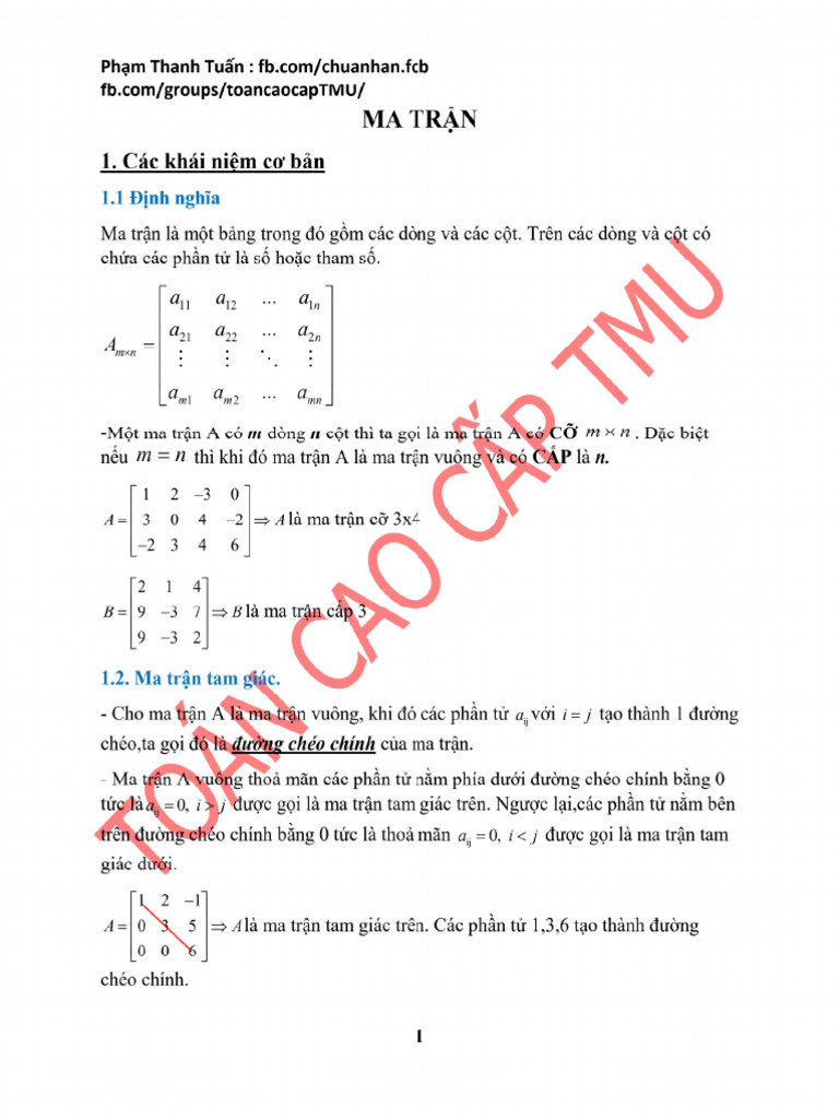 Toán 1 TMU Part1 | PDF