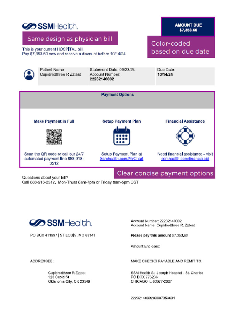 SSM Health Sample Hospital Bill | PDF