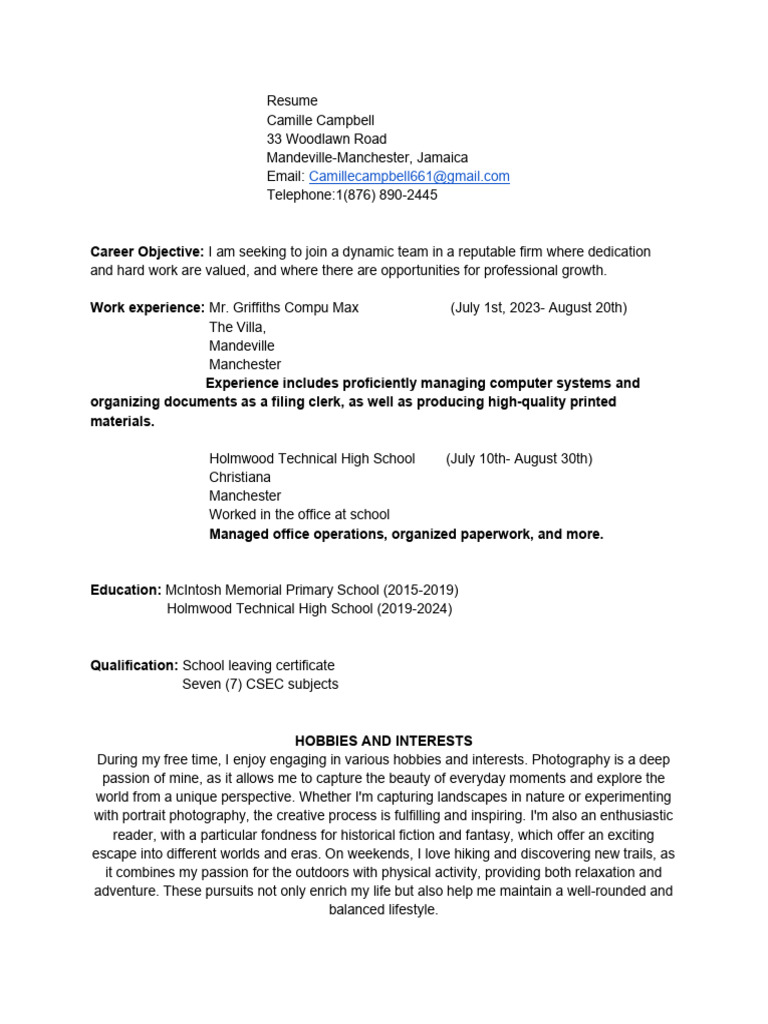 Work Resume | PDF