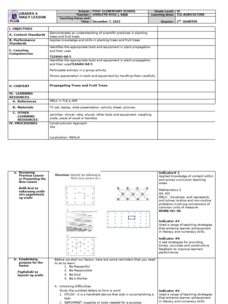 COT 2-2023-2024 (2nd Quarter) | PDF | Learning | Differentiated Instruction