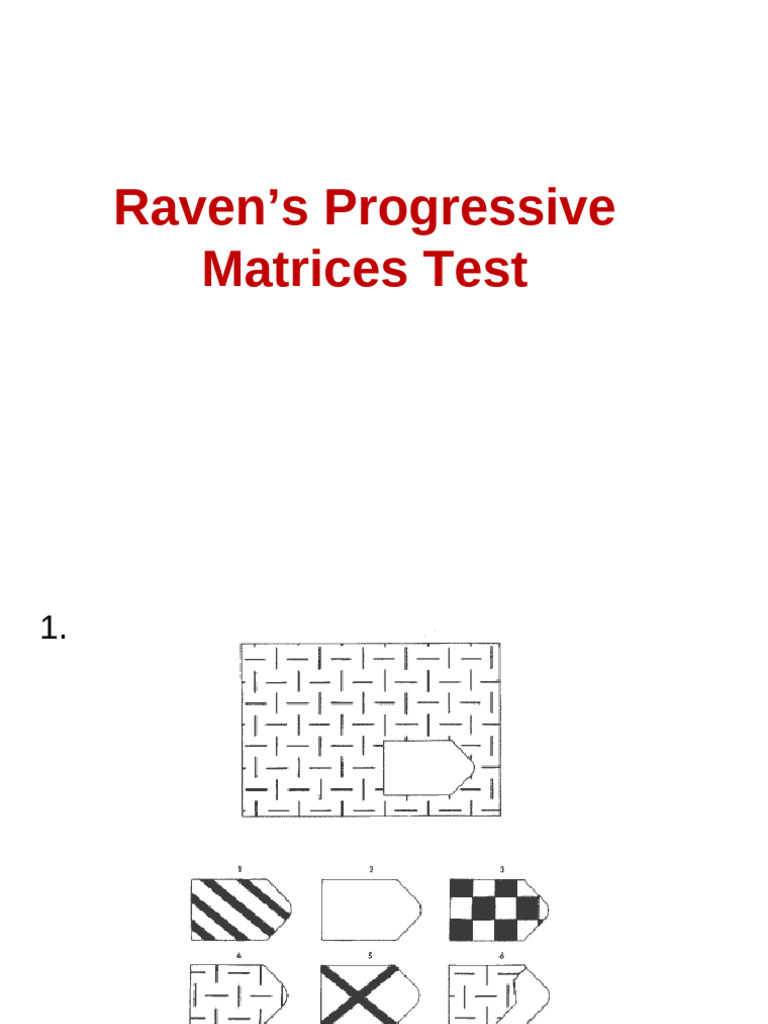 Raven's Progressive Matrices IQ Test | PDF