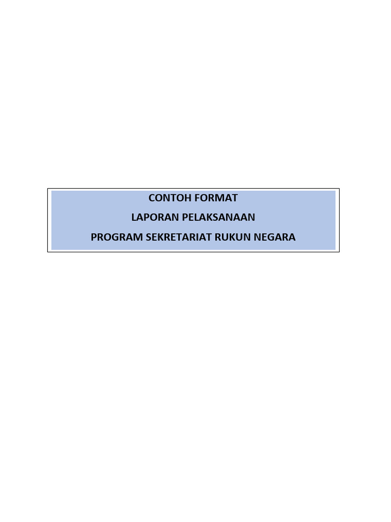 Lampiran 7. Contoh Format Laporan Pelaksanaan Program SRN | PDF