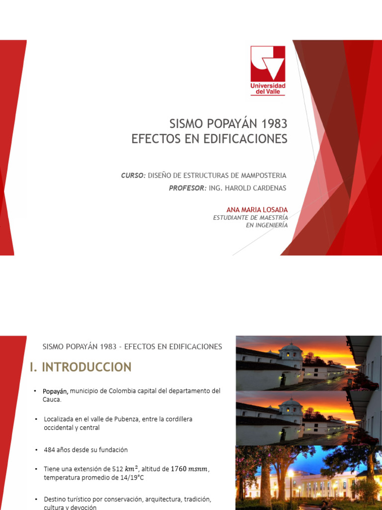 Efectos del Terremoto en Popayán 1983 | PDF | Ingeniería Sísmica ...