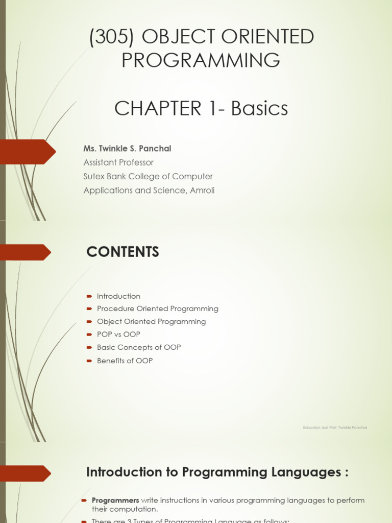 01.chapter 1 Introduction | PDF | Object Oriented Programming | Computer Programming