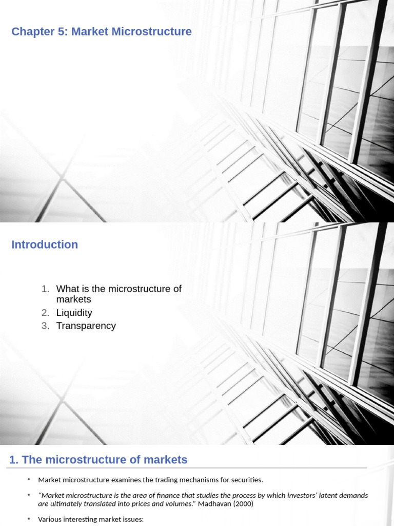 Chapter 5 Microstructure | PDF | Order (Exchange) | Market Liquidity