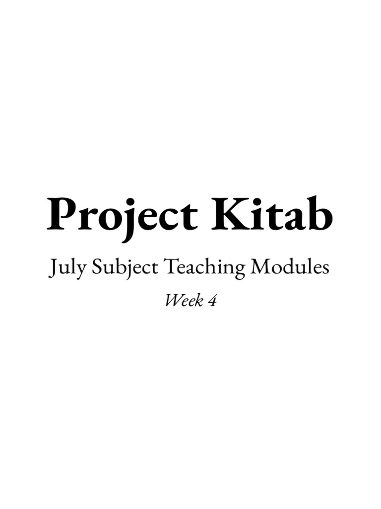 Project Kitab - July Subject Teaching Modules | PDF | English Language | Syntax