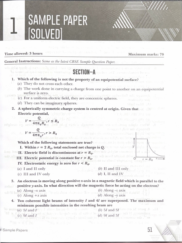 Physics Sample Paper 1 | PDF