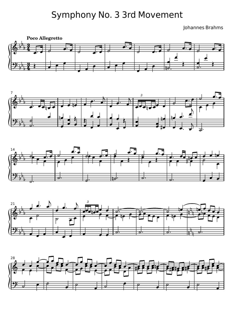 Symphony_No._3_3rd_Movement_-_Johannes_Brahms | PDF | Musical Forms | Musical Compositions