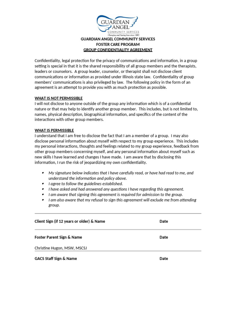 GACS Group Confidentiality Agreement 2020 | PDF