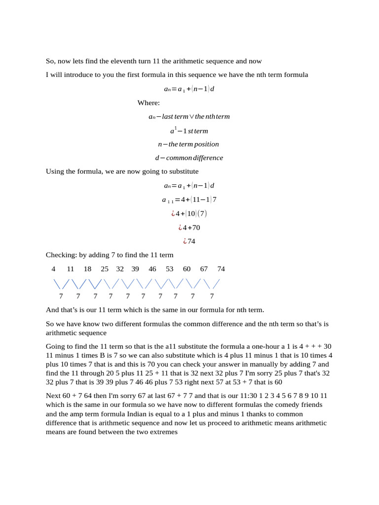 Understanding Arithmetic Sequences | PDF | Numbers | Mathematical Analysis