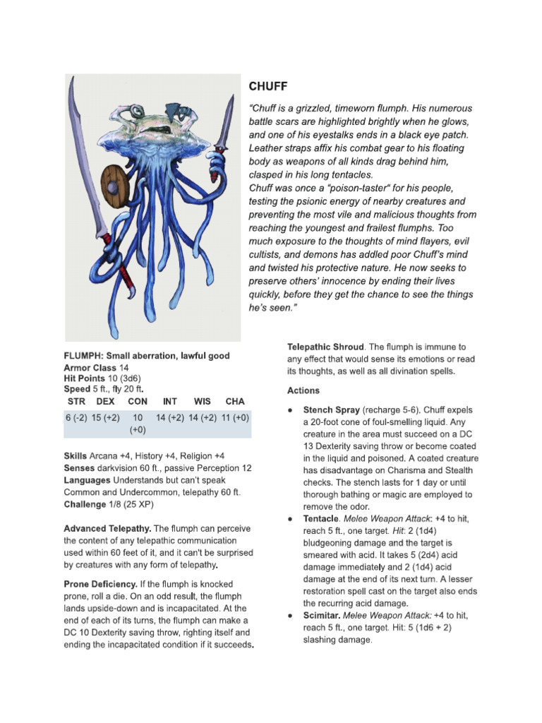 Character - Chuff The Flumph | PDF