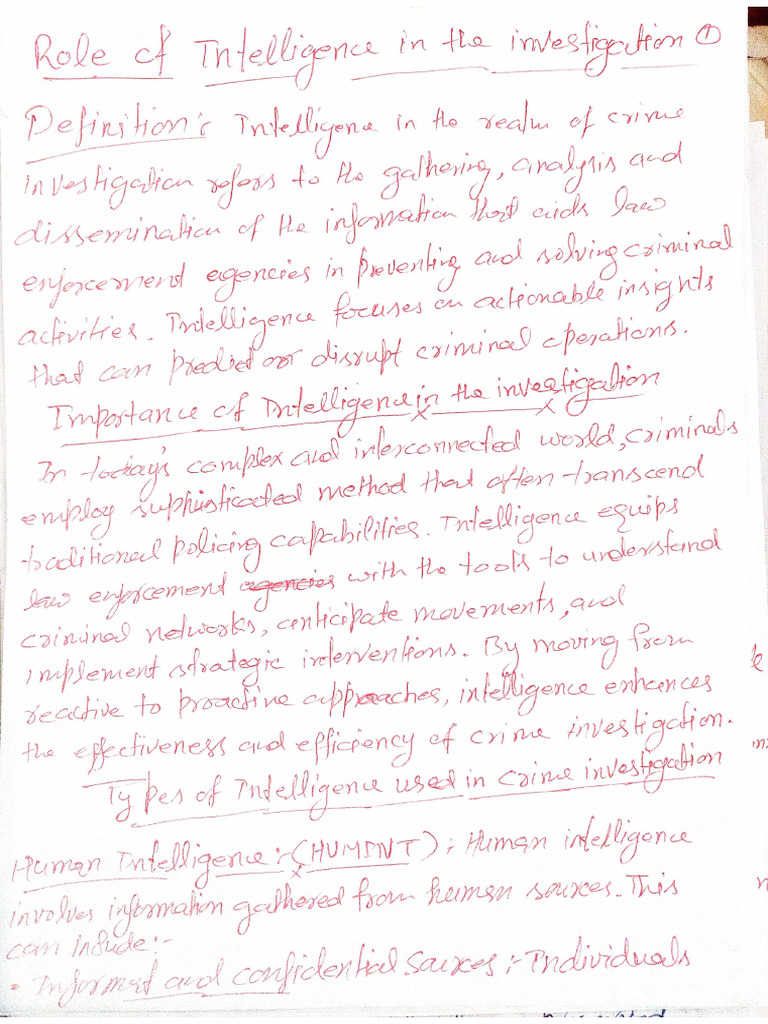 Intelligence in Investigation | PDF