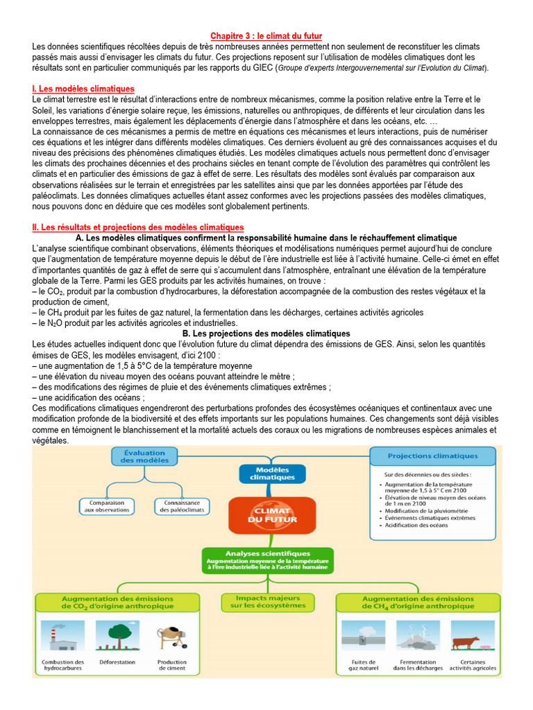 Projections climatiques et impacts futurs | PDF | Modèle climatique ...