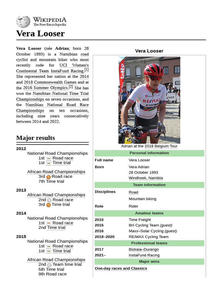 Vera_Looser | PDF | Road Bicycle Racing | Adventure Travel