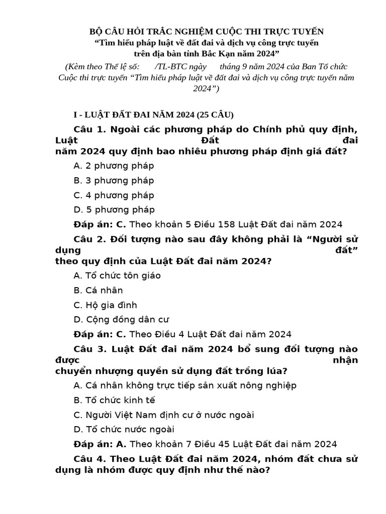 2.-Bo-Cau-Hoi-Dap-An-Cuoc-Thi 2024 | PDF