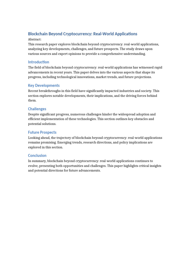 Real-World Blockchain Applications Explained | PDF