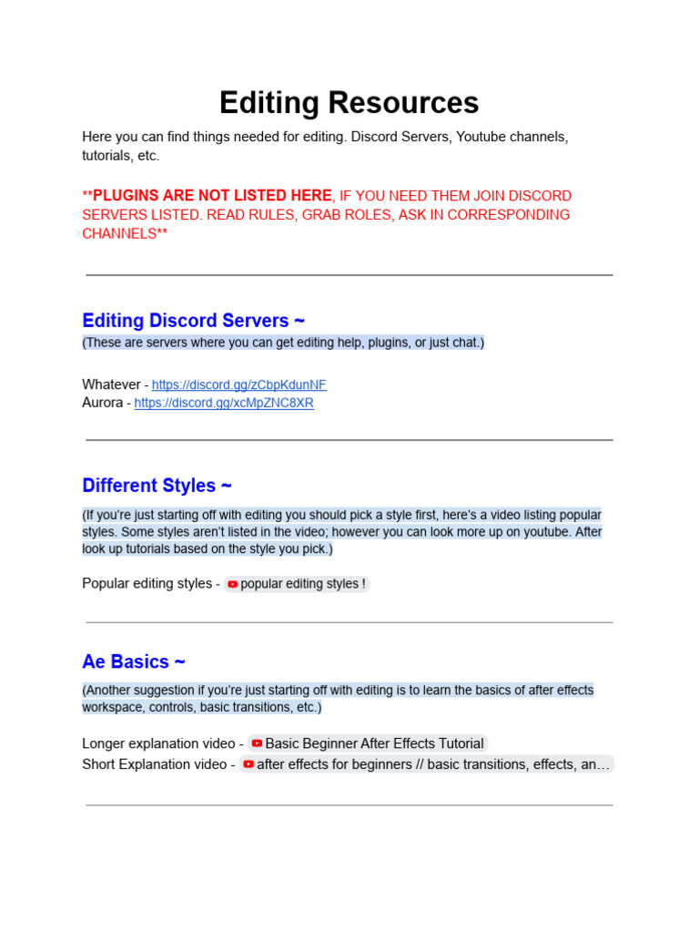 Essential Editing Resources Guide | PDF