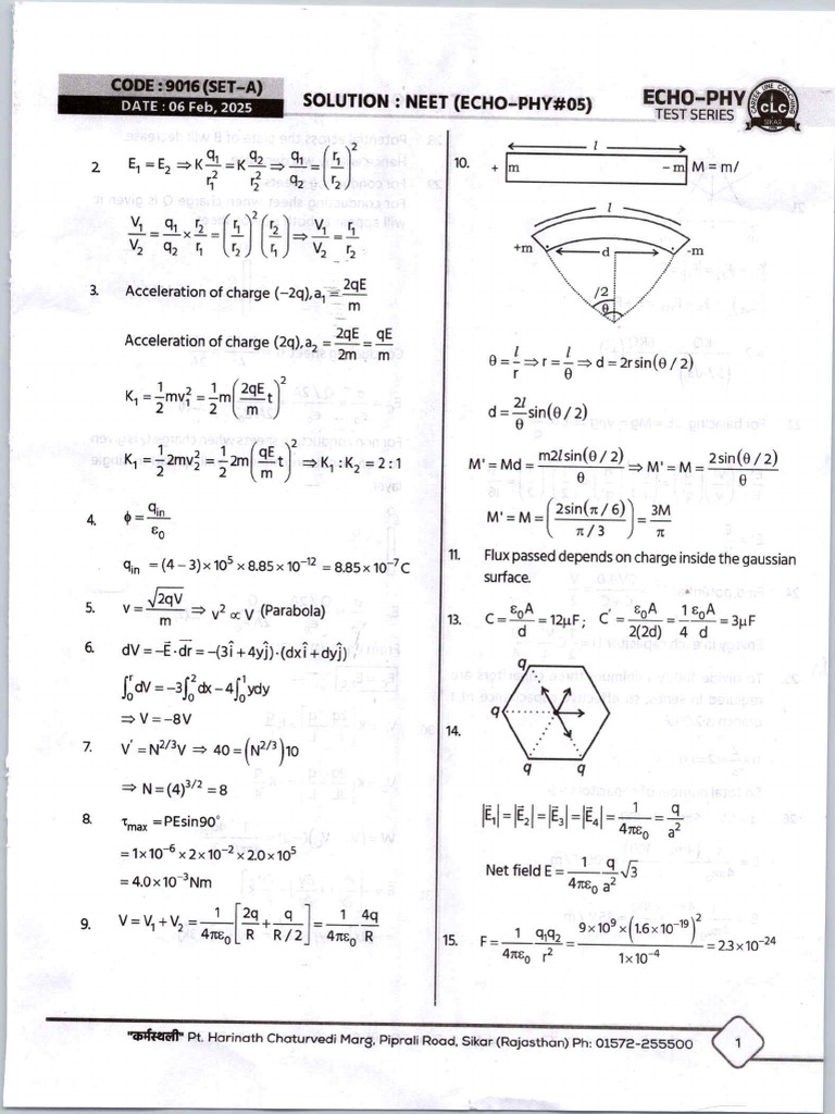 Solution-Echo-Phy 5 | PDF