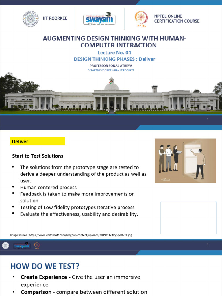 Lecture 4 - Design Thinking Phases - Deliver | PDF | Design Thinking | Usability