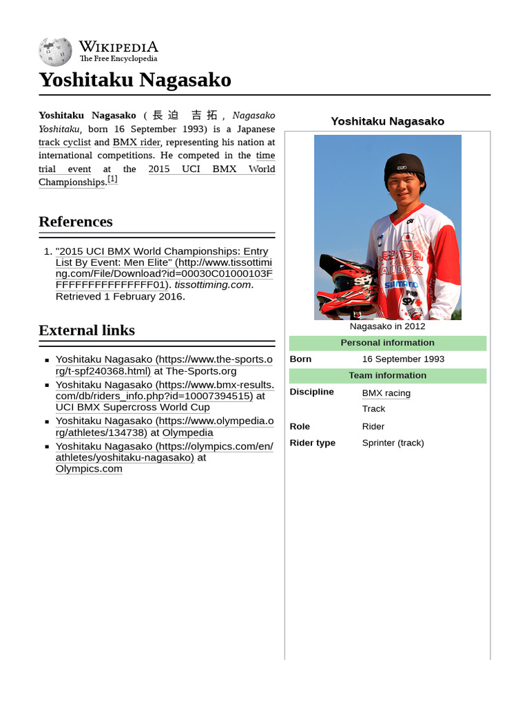 Yoshitaku_Nagasako | PDF | Uci Pro Tour Races | Road Bicycle Racing