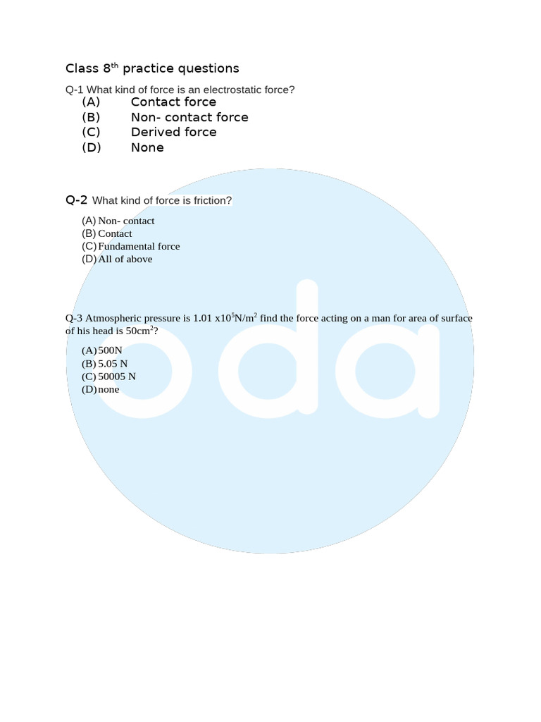 Class 8 Science Practice Questions | PDF