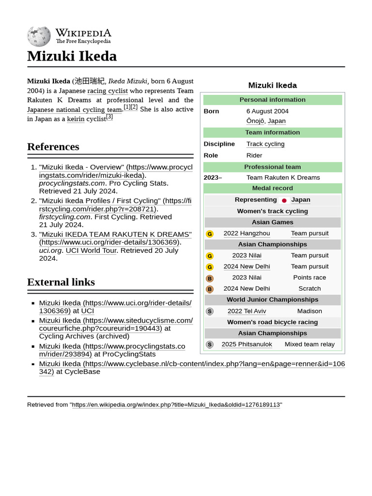 Mizuki_Ikeda | PDF | Road Bicycle Racing | Cycle Sport