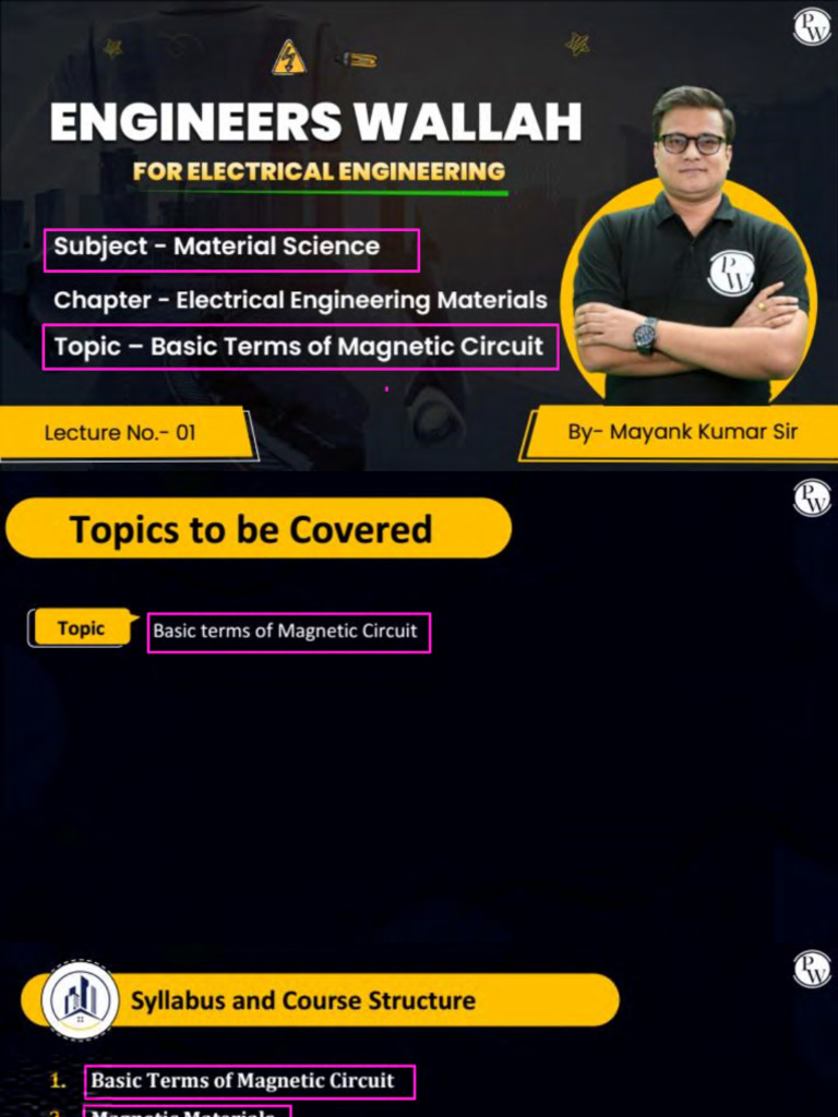 Electrical Engineering Materials 01 - Class Notes PDF | PDF
