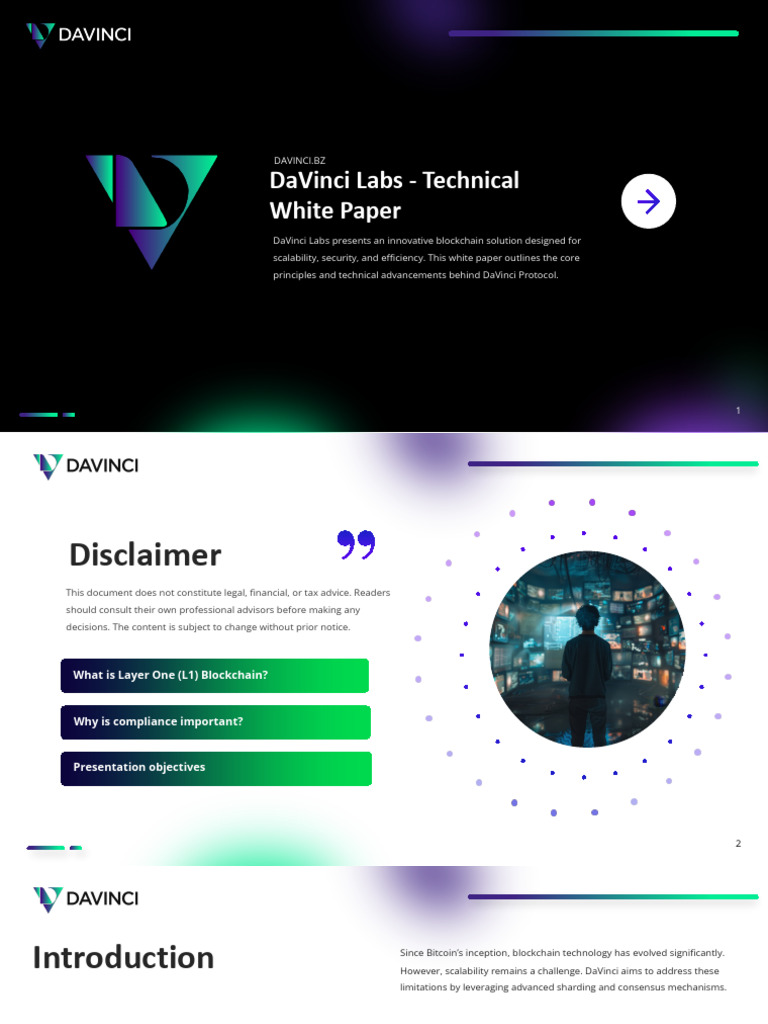 DaVinci Labs - Technical White Paper | PDF | Bitcoin | Scalability