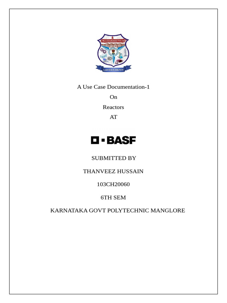 A Use Case Documentation | PDF | Chemical Reactor | Chemical Equipment