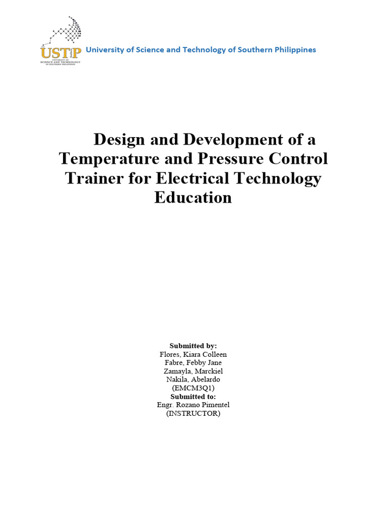 Temperature and Pressure Control Trainer Design | PDF | Usability ...