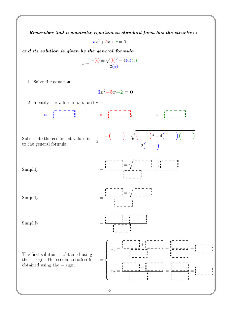 Fórmula General Ec de Segundo Grado | PDF | Quadratic Equation ...