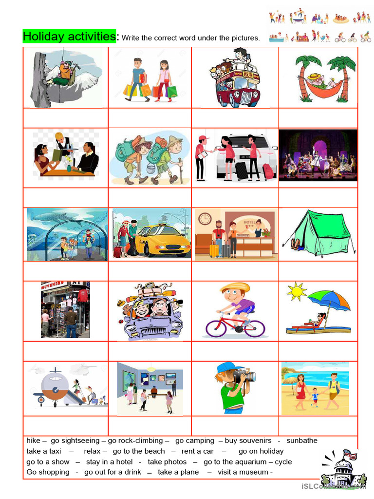 Holiday Activities Verbs | PDF