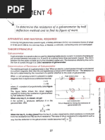 Exp 4 - Galvanometer Resistance - Half Deflection Method | PDF | Electromagnetism | Electricity