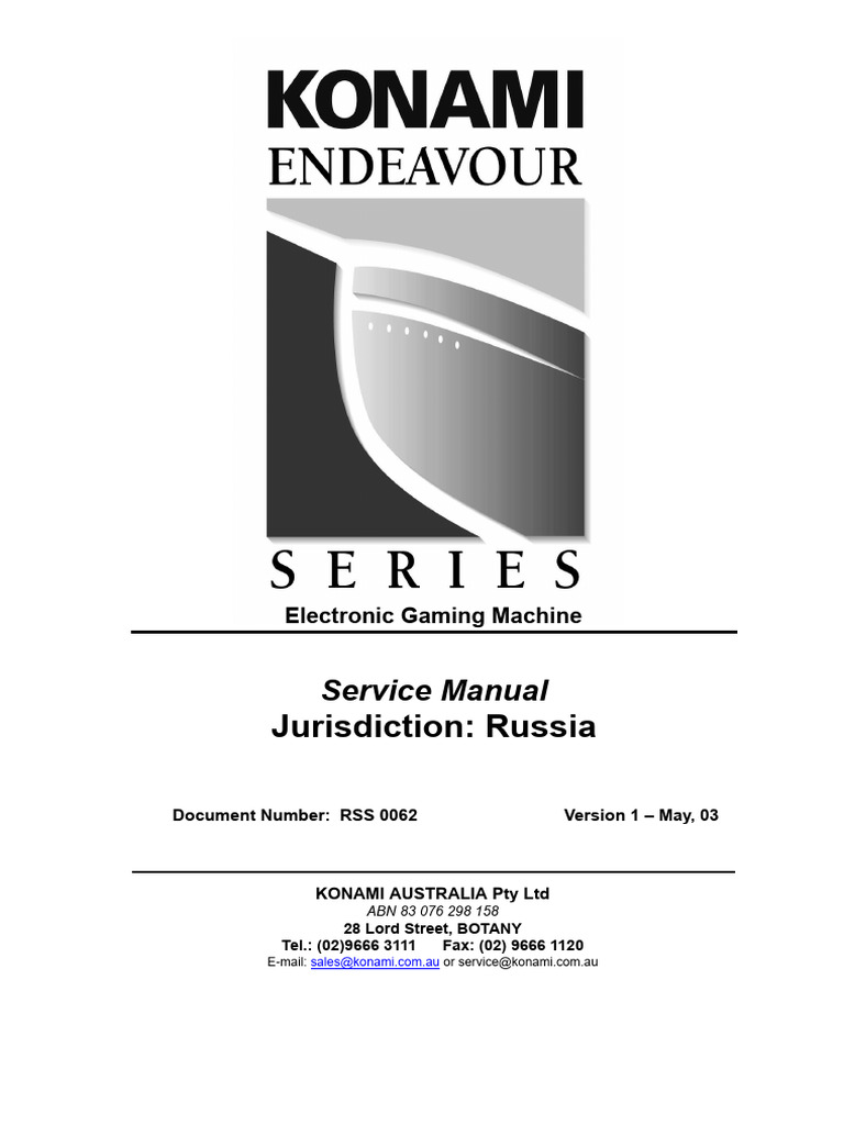 Endeavour.pdf Konami | PDF | Computer Monitor | Gambling