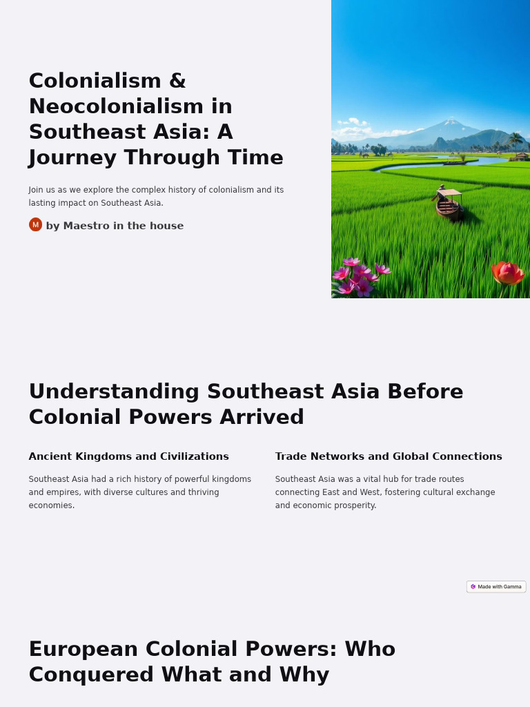 Colonialism's Impact on Southeast Asia | PDF | Southeast Asia | Colonialism