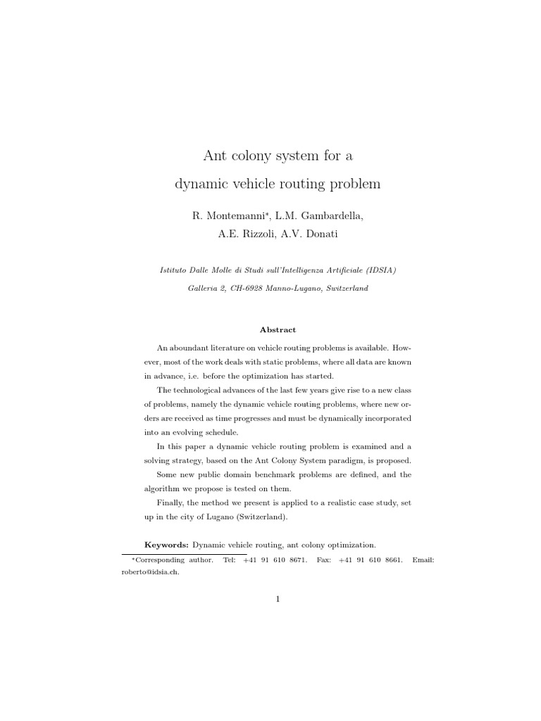 Ant Colony System For A DVRP | PDF | Theoretical Computer Science | Applied Mathematics