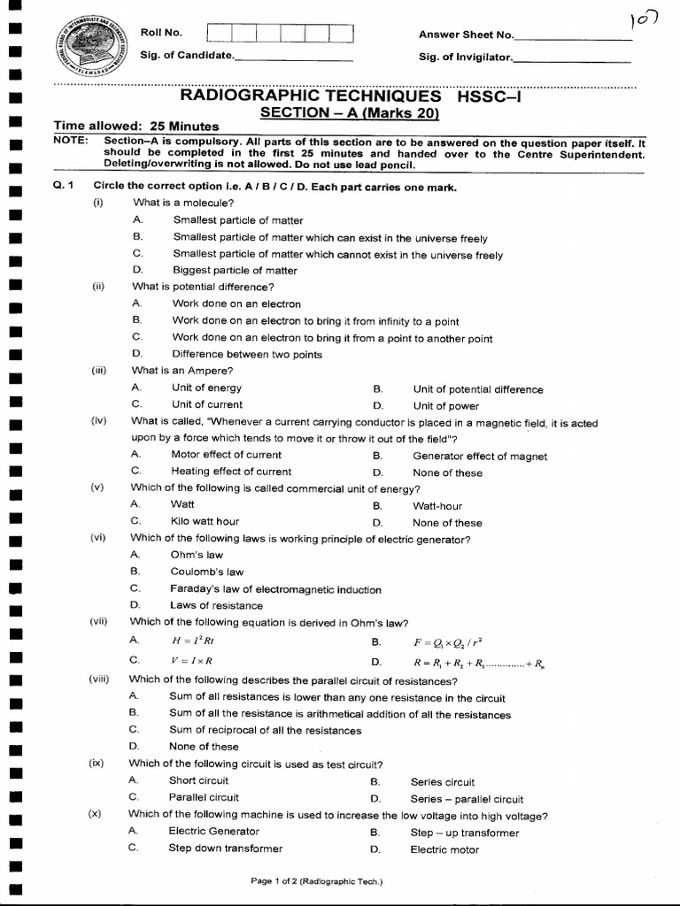 Radiographic Techniques | PDF