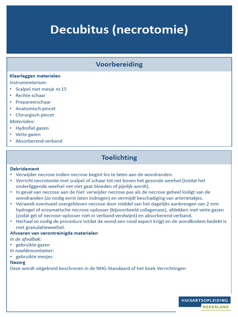 Decubitus Necrotomie Vaardigheden | PDF