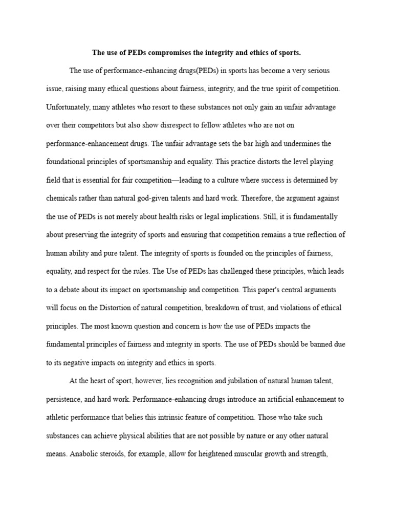 Impact of PEDs on Sports Integrity | PDF | Sports | Doping In Sport