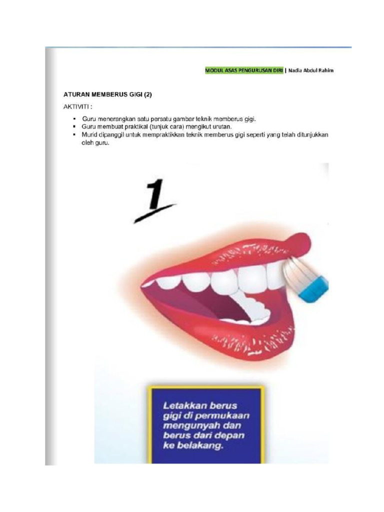 Pengurusan Diri Gosok Gigi | PDF