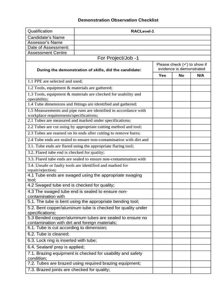 19 - Ashraf - Demonstration Observation Check List | PDF