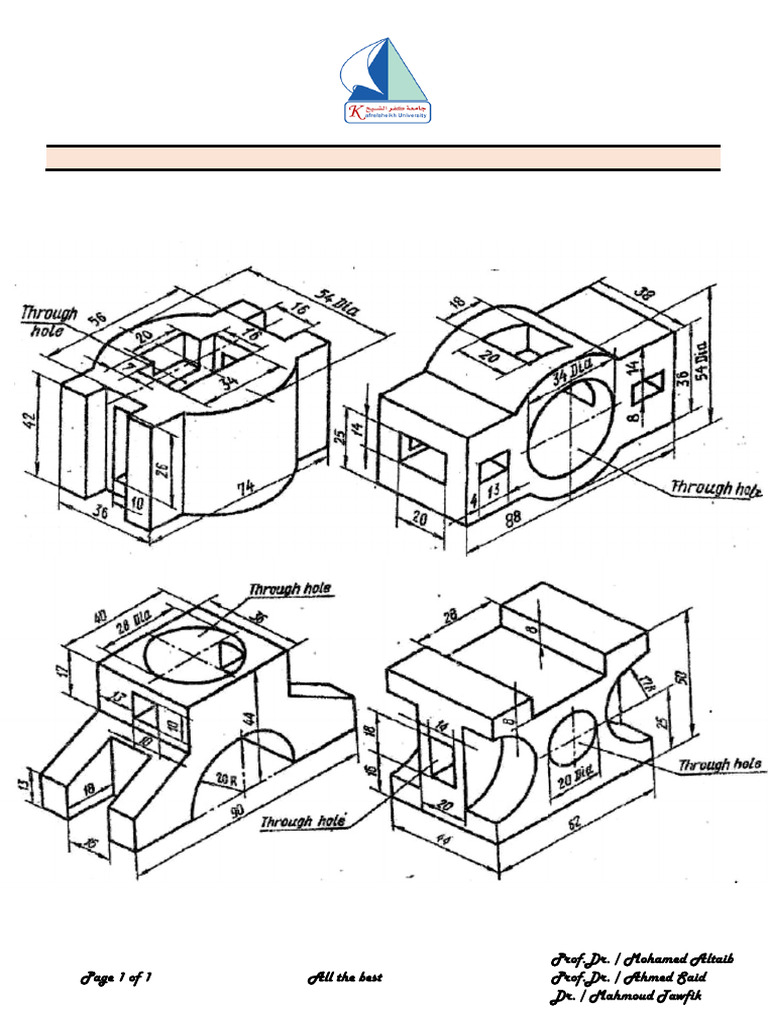 Engineering Drawing Homework | PDF