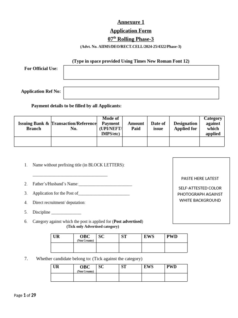 Application Form 7th Rolling Phase 3 27122024053935343 2 | PDF | Doctor ...